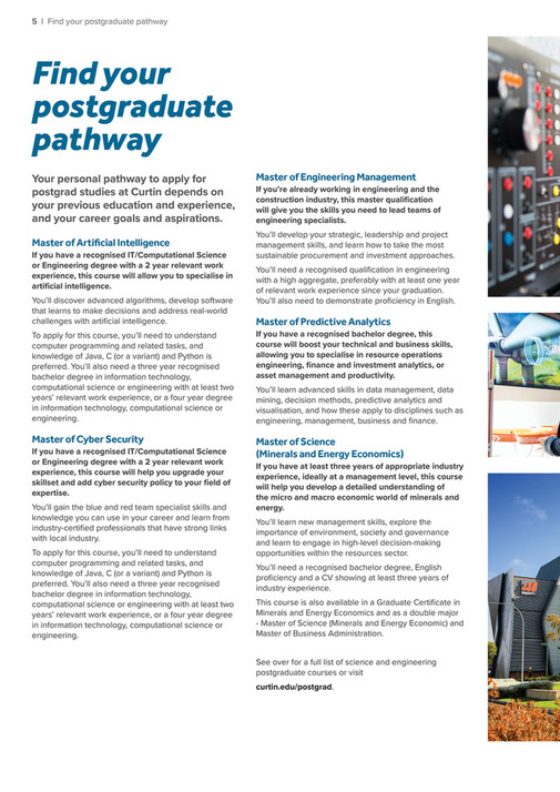 Curtin University - 2022 Science and Engineering PG Guide - Page 6-7