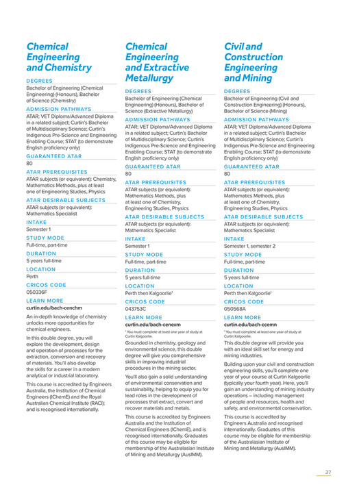 Curtin University - Engineering UG Guide 2026 - Page 38-39