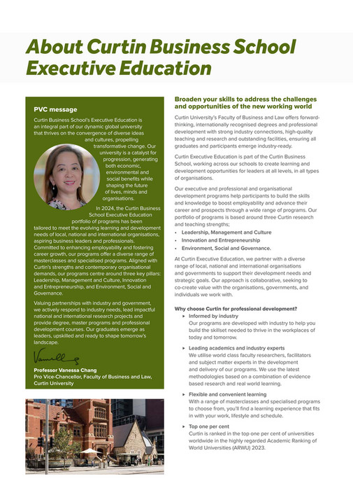 Curtin University - Curtin Executive Education 2024 - Page 4-5