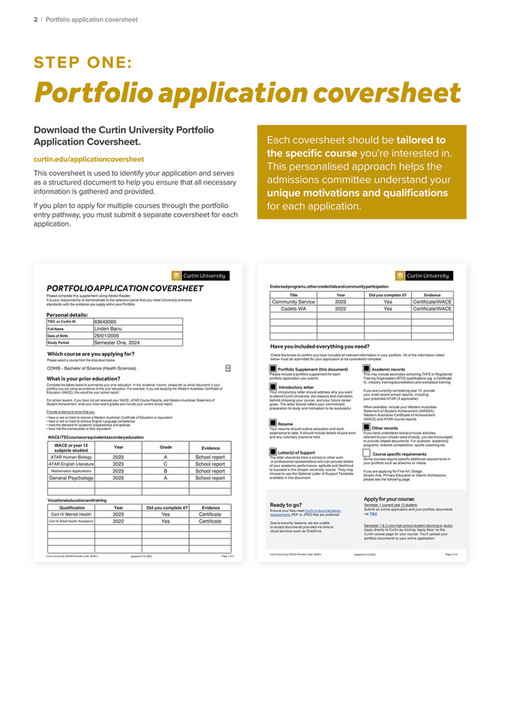 Curtin University - Portfolio Toolkit guide - Page 4-5