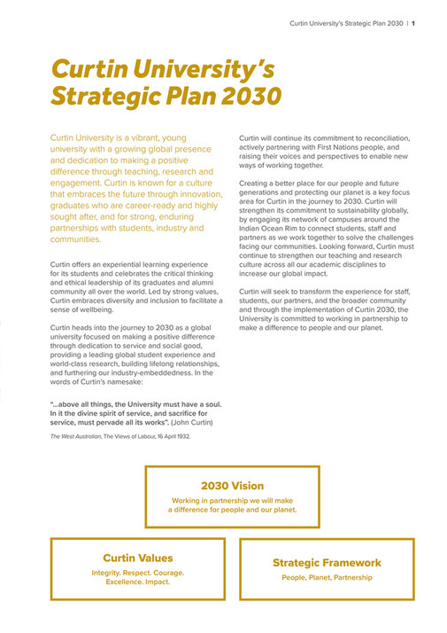 Curtin University - FBL Strategic Plan 2023-2030 – LRE - Page 2-3