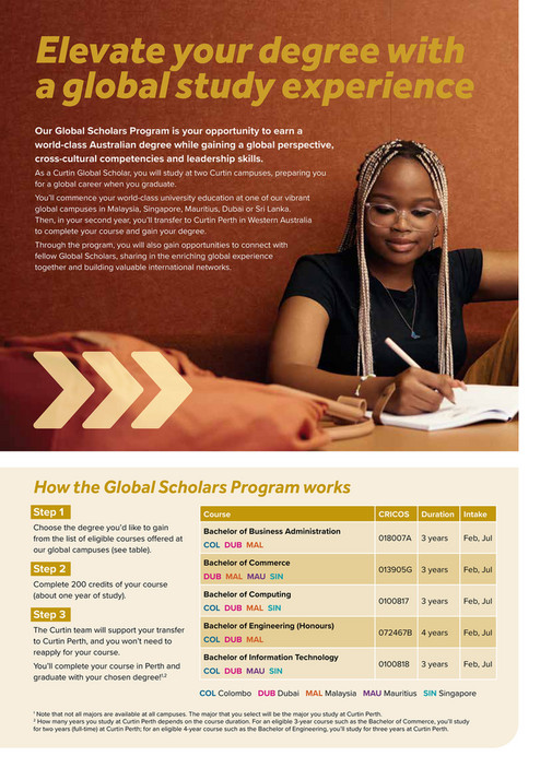 Curtin University - Global Scholars Program Brochure - Page 2-3