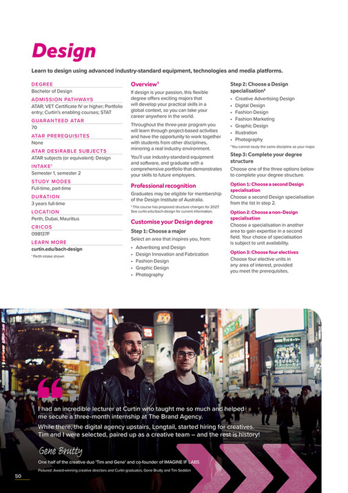 Curtin University - Domestic Undergrad Guide 2027 - Page 50-51