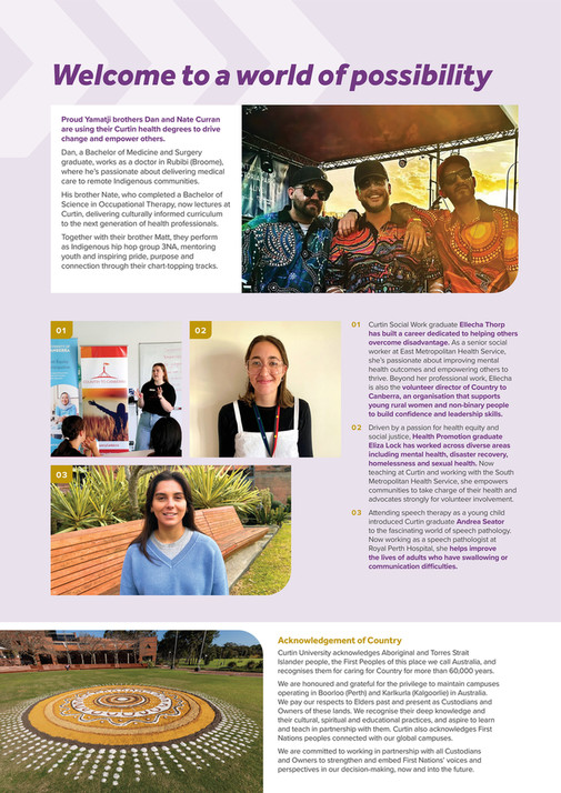 Curtin University - Health Sciences Guide UG 2027 - Page 2-3