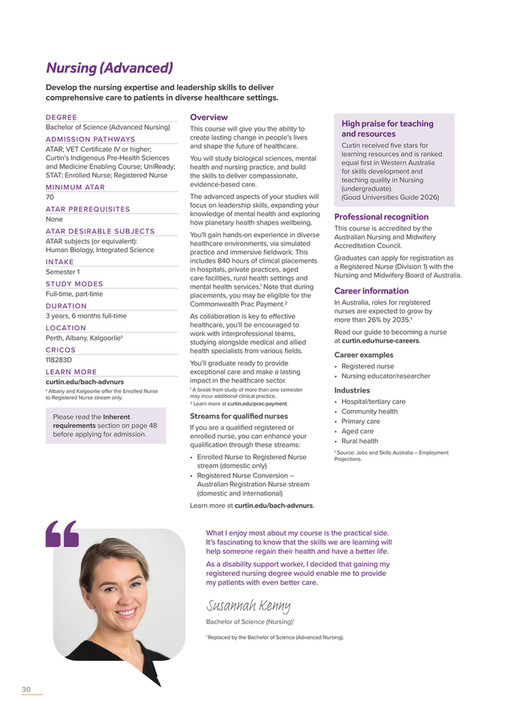 Curtin University - Health Sciences Guide UG 2027 - Page 30-31