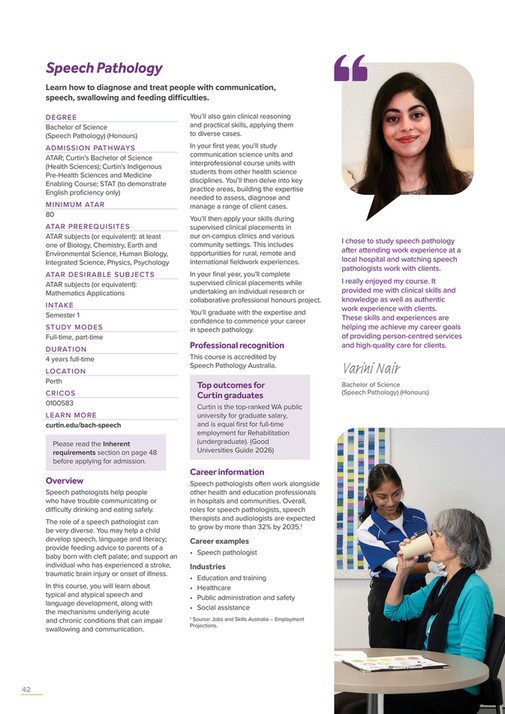 Curtin University - Health Sciences Guide UG 2027 - Page 44-45