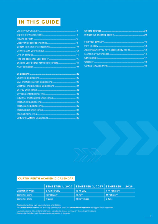 Curtin University - Engineering UG Guide 2027 - Page 2-3