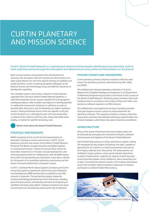 Curtin University - Space Capabilities Brochure - Page 2-3